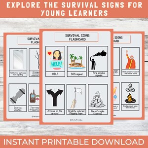 Survival Signs Flashcard | 30 Essential Visual Survival Signs for Kids ...