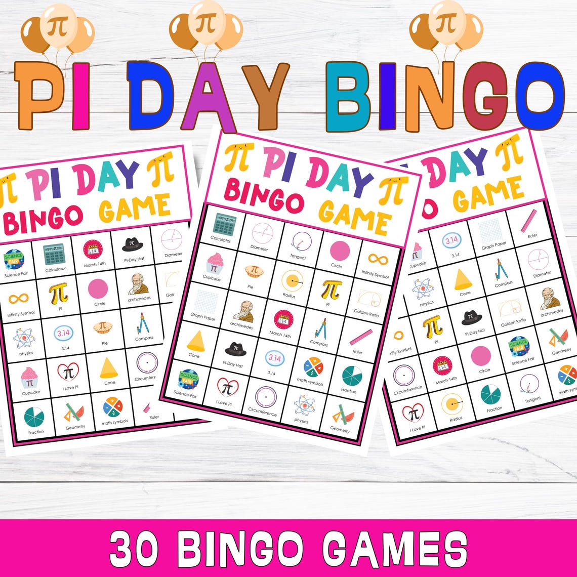 No Prep Pi Day Bingo Game | A Fun Math/pi Day Activities for Kids ...
