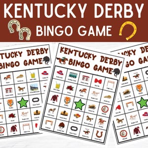 No Prep Kentucky Derby Bingo Game | A Fun Derby Party Game | Horse Race ...