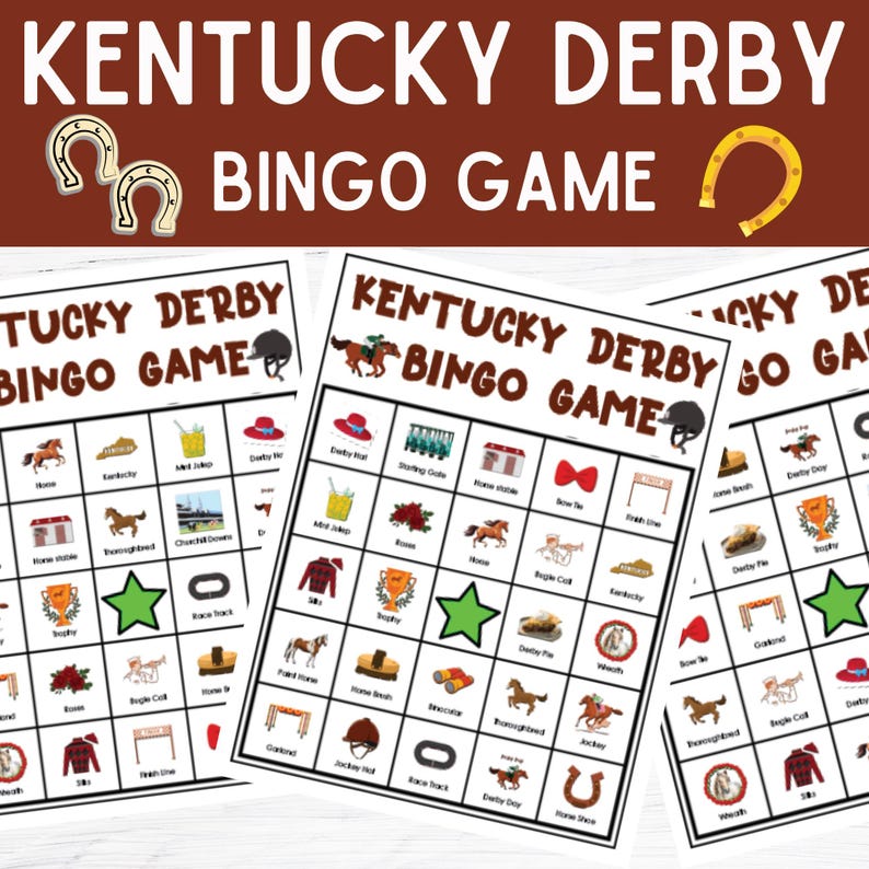 No Prep Kentucky Derby Bingo Game | A Fun Derby Party Game | Horse Race ...