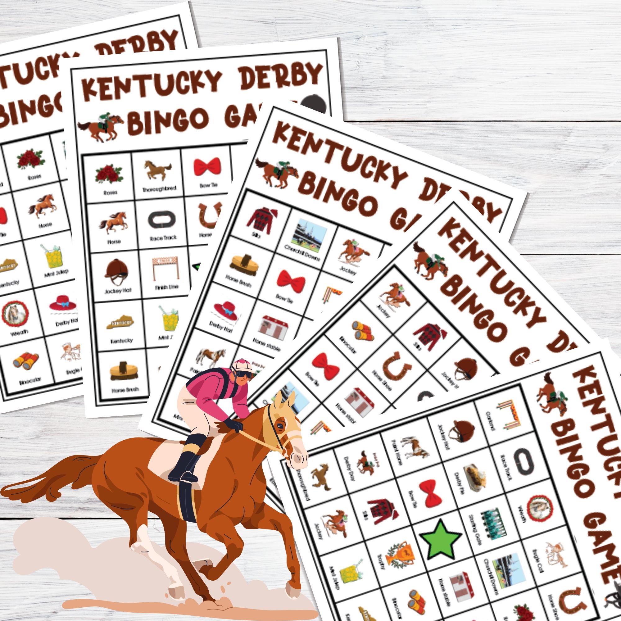 No Prep Kentucky Derby Bingo Game | A Fun Derby Party Game | Horse Race ...
