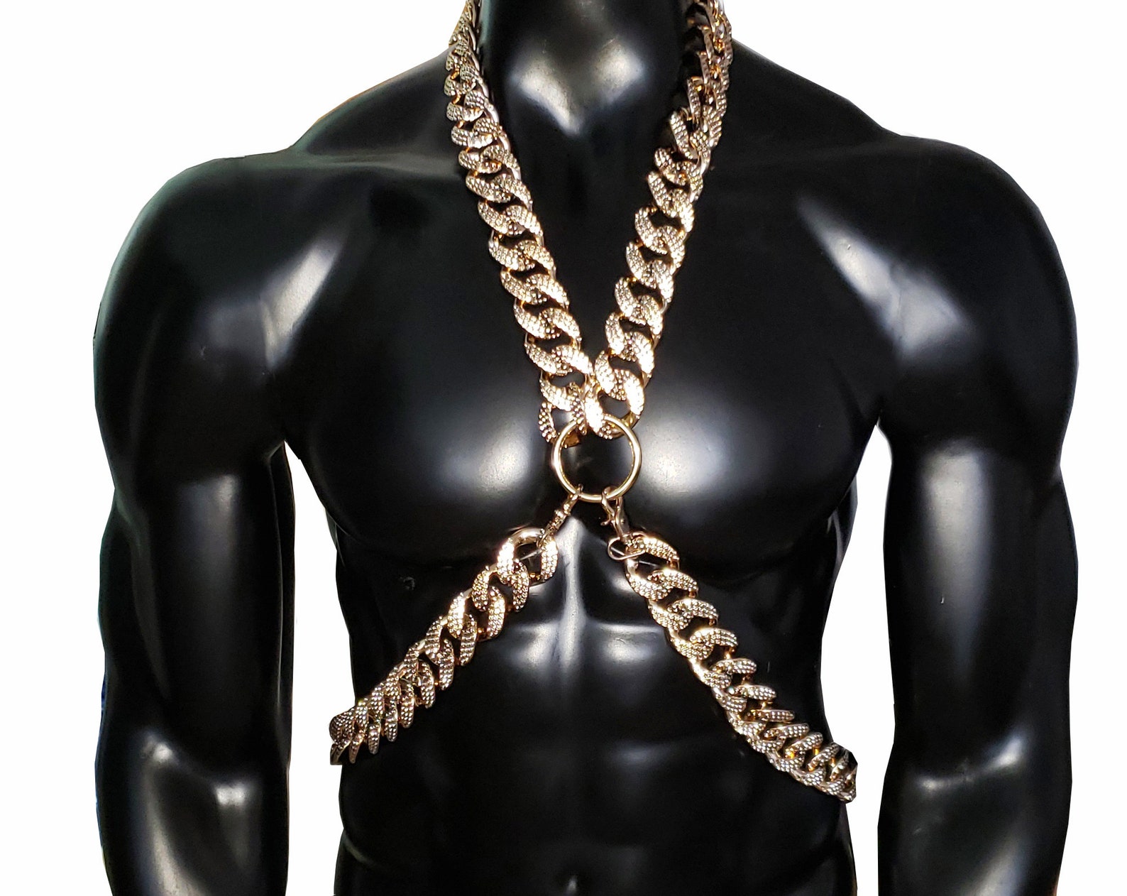 Gold Body Chain/ Chain Body Harness/Men Body Harness/Chest | Etsy Gold Body Chain/ Chain Body Harness/Men Body Harness/Chest | Etsy