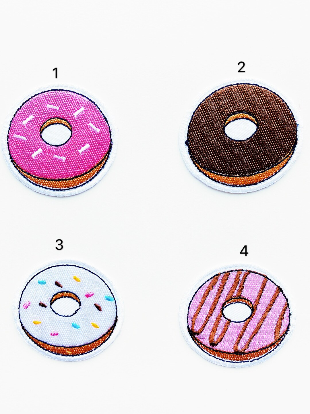 Donuts Worry Embroidery Iron on Patch // Doughnuts Donuts Sweets Sprinkle Chocolate Strawberry ...