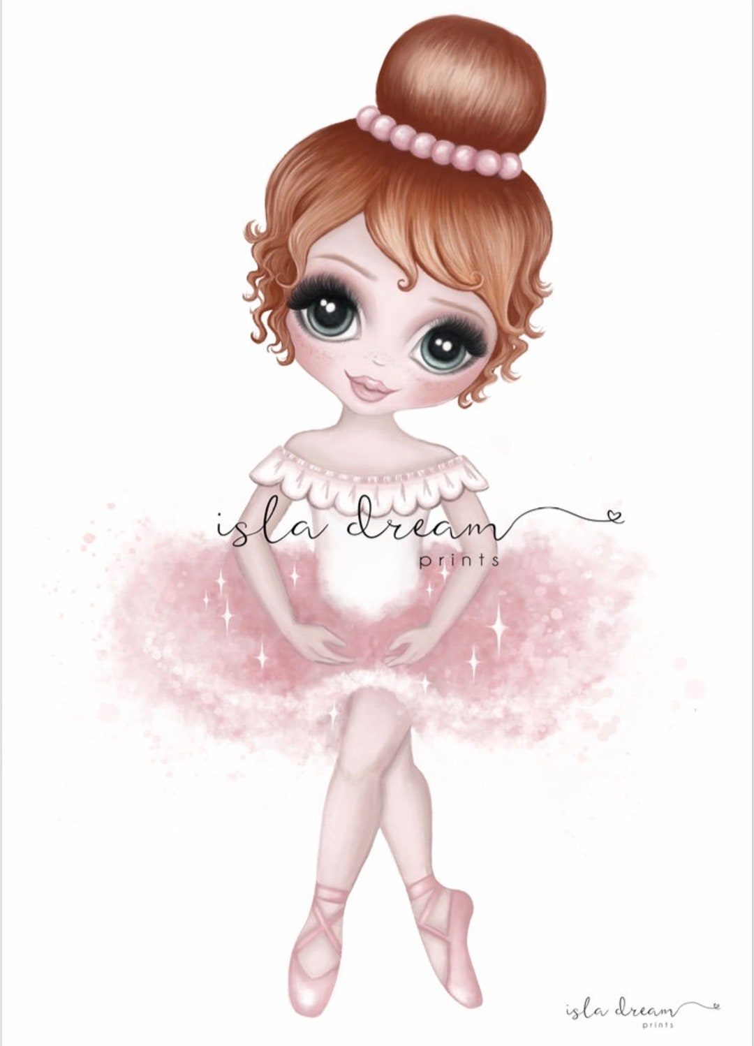 Ruby the Ballerina in Pink. Art Print - Etsy