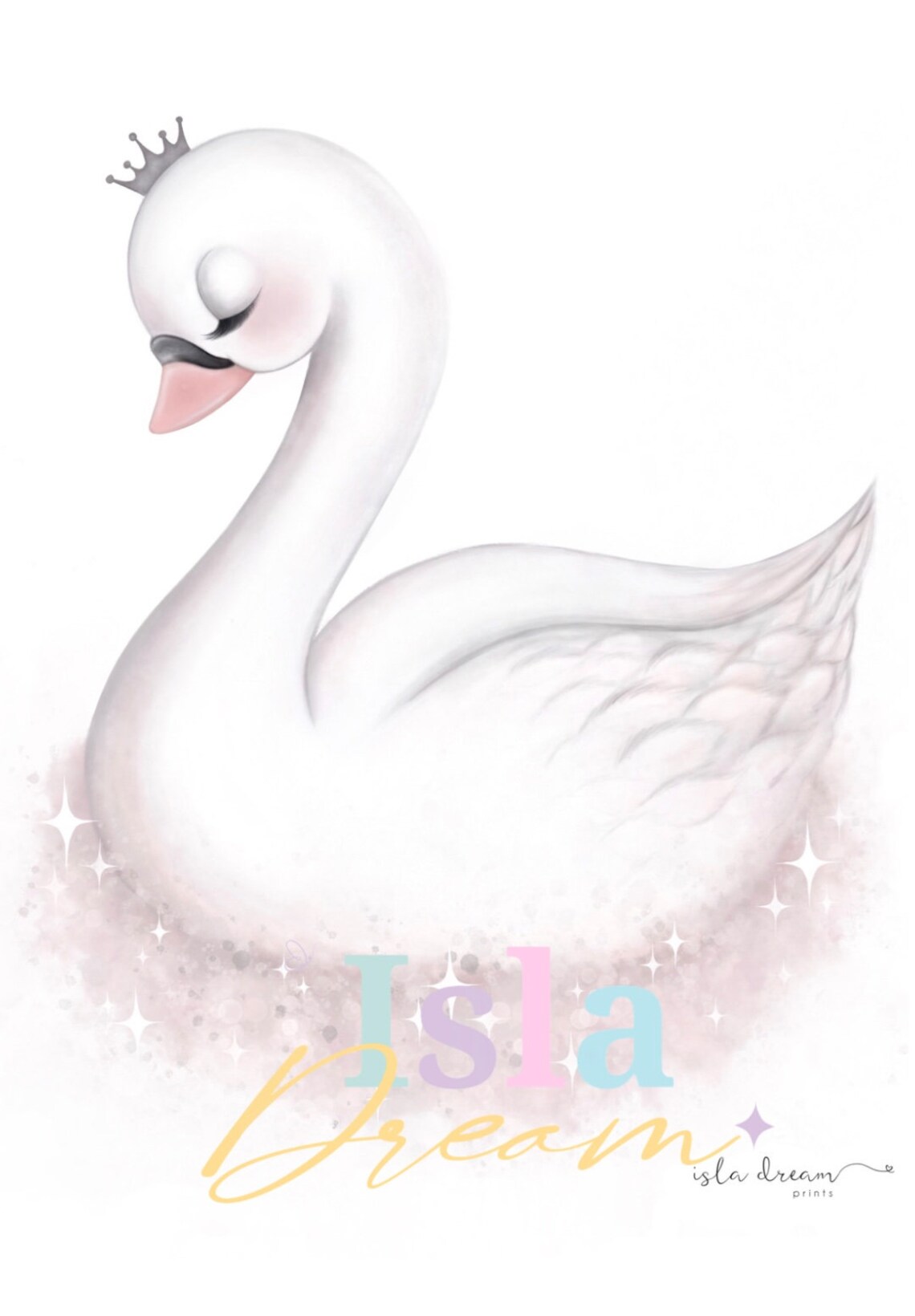 Digital Nursery Artwork File Angel Swan Print - Etsy