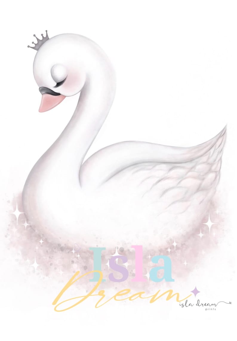 Digital Nursery Artwork File Angel Swan Print - Etsy