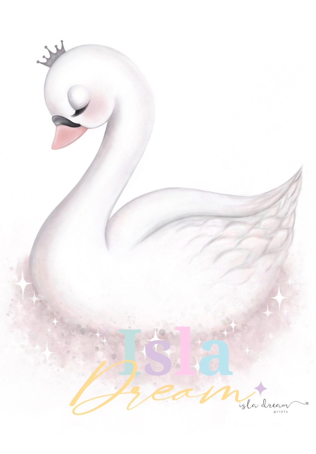 Digital Nursery Artwork File Angel Swan Print - Etsy