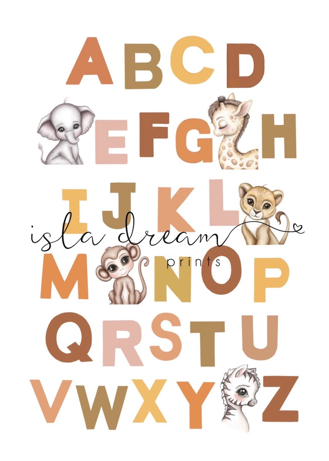 Jungle Animal Alphabet Poster - Etsy Canada