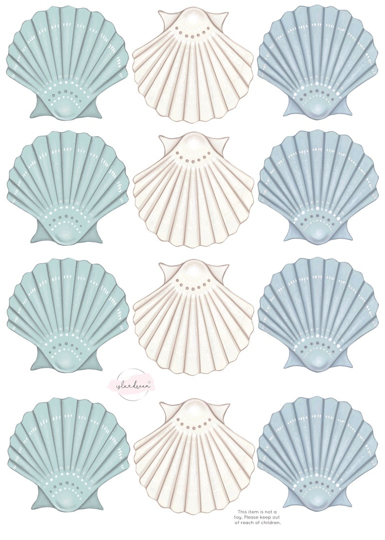 Sea Shell Fabric Wall Decals A3 (multiple Colours) - Etsy