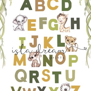 Jungle Animal Alphabet Poster - Etsy Canada