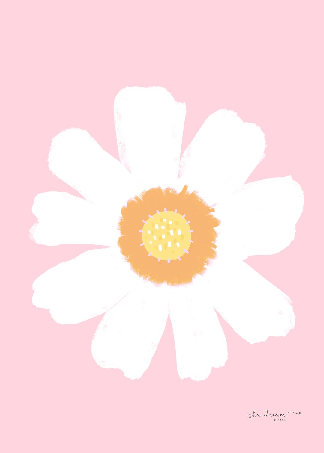Pink Daisy Art Print for Kids Rooms - Etsy