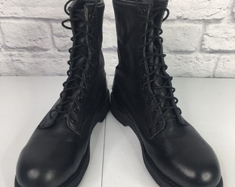 Black Steel Toe Combat Boots - Etsy