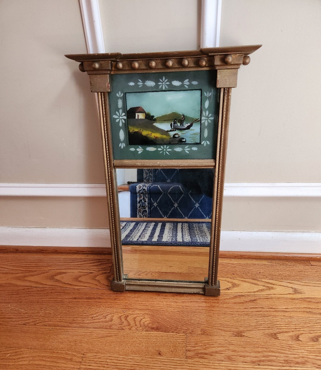Antique Federal Reverse-painted Mirror Primitive Antique - Etsy