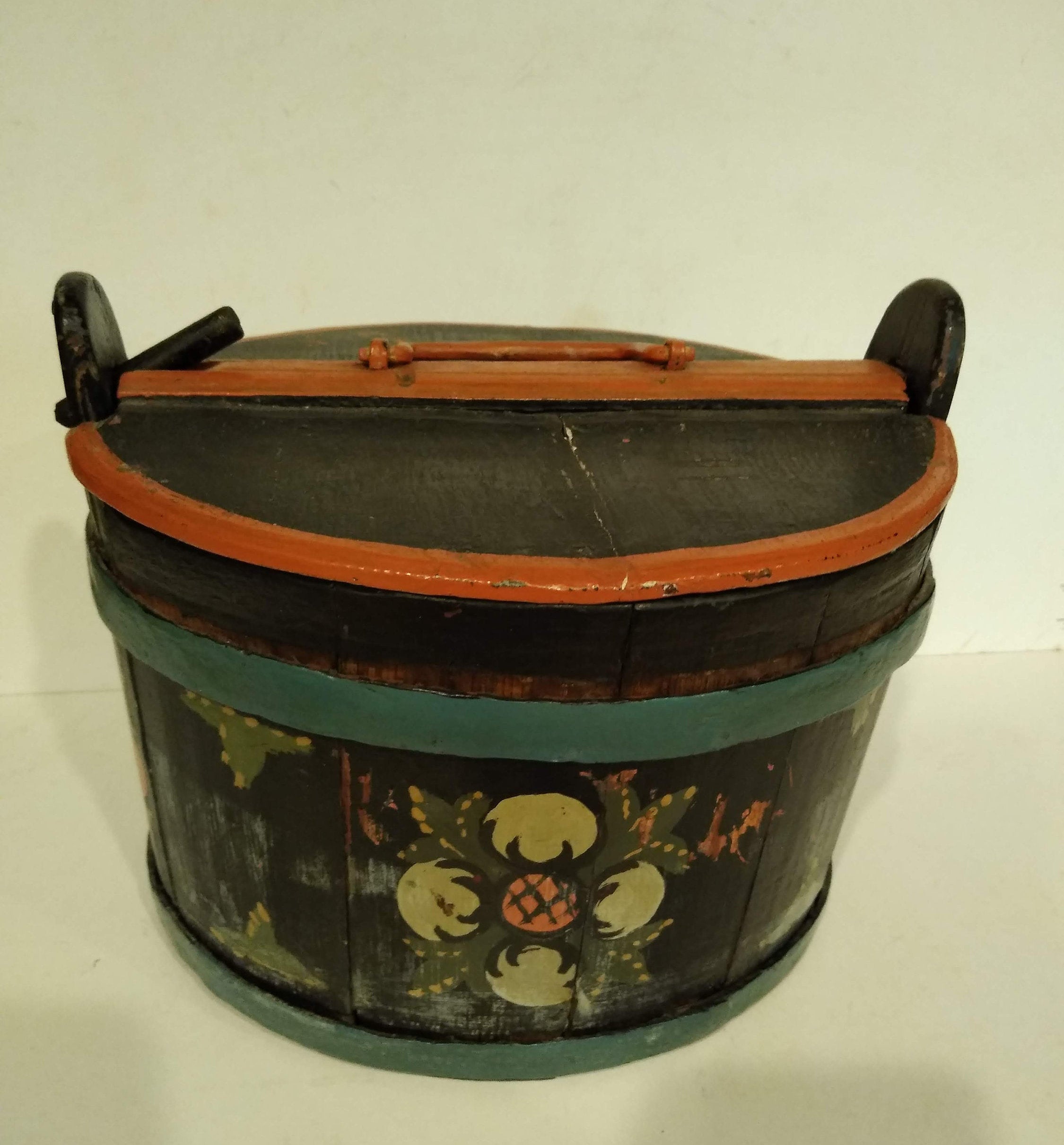 Staved Painted Swedish Banded Bucket | Etsy