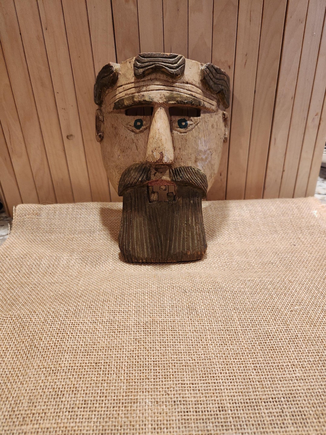 Antique Vintage Handmade Wooden Mask Primitive - Etsy