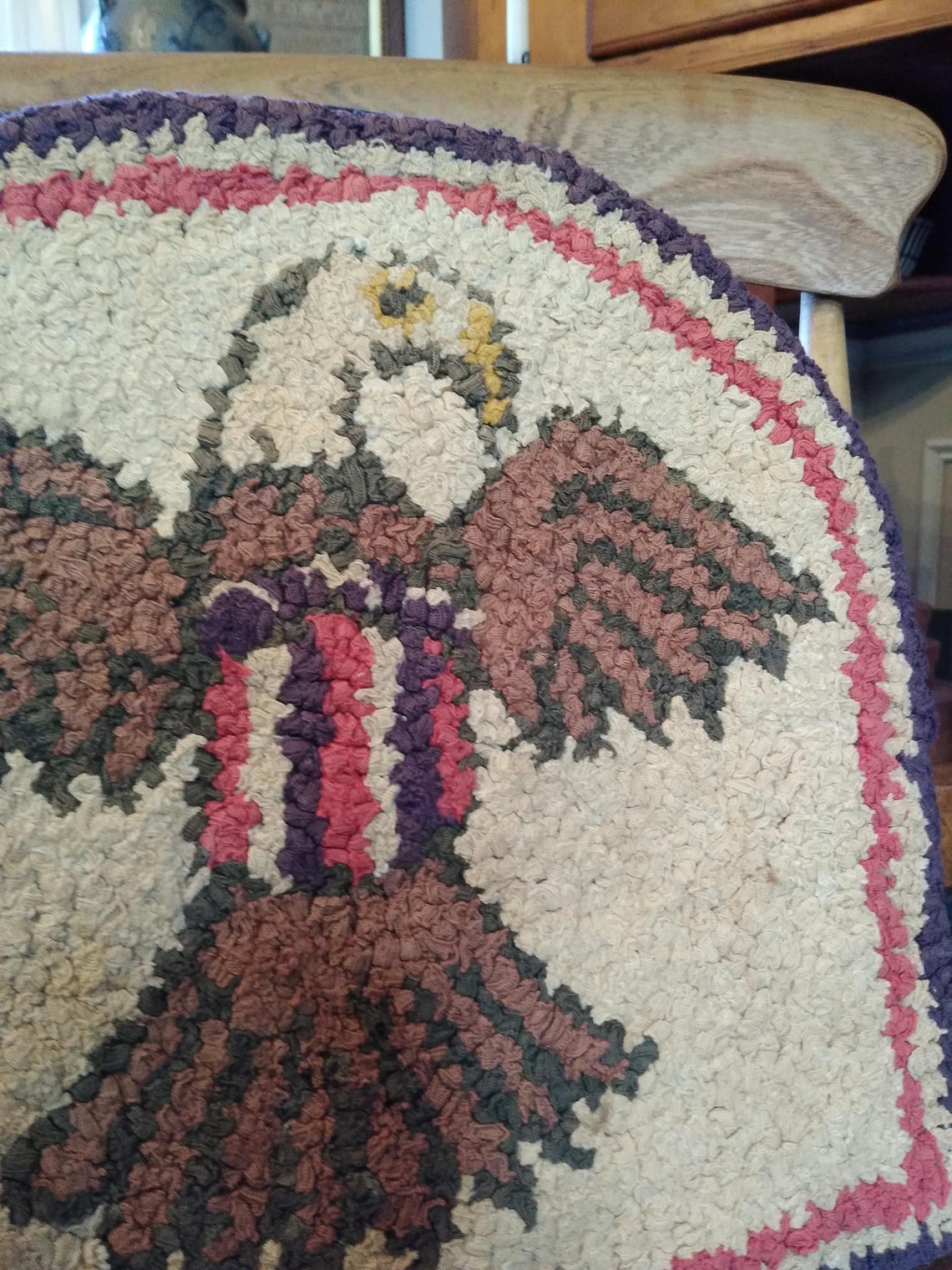 Primitive Antique American Eagle Hand Hooked Rug | Etsy