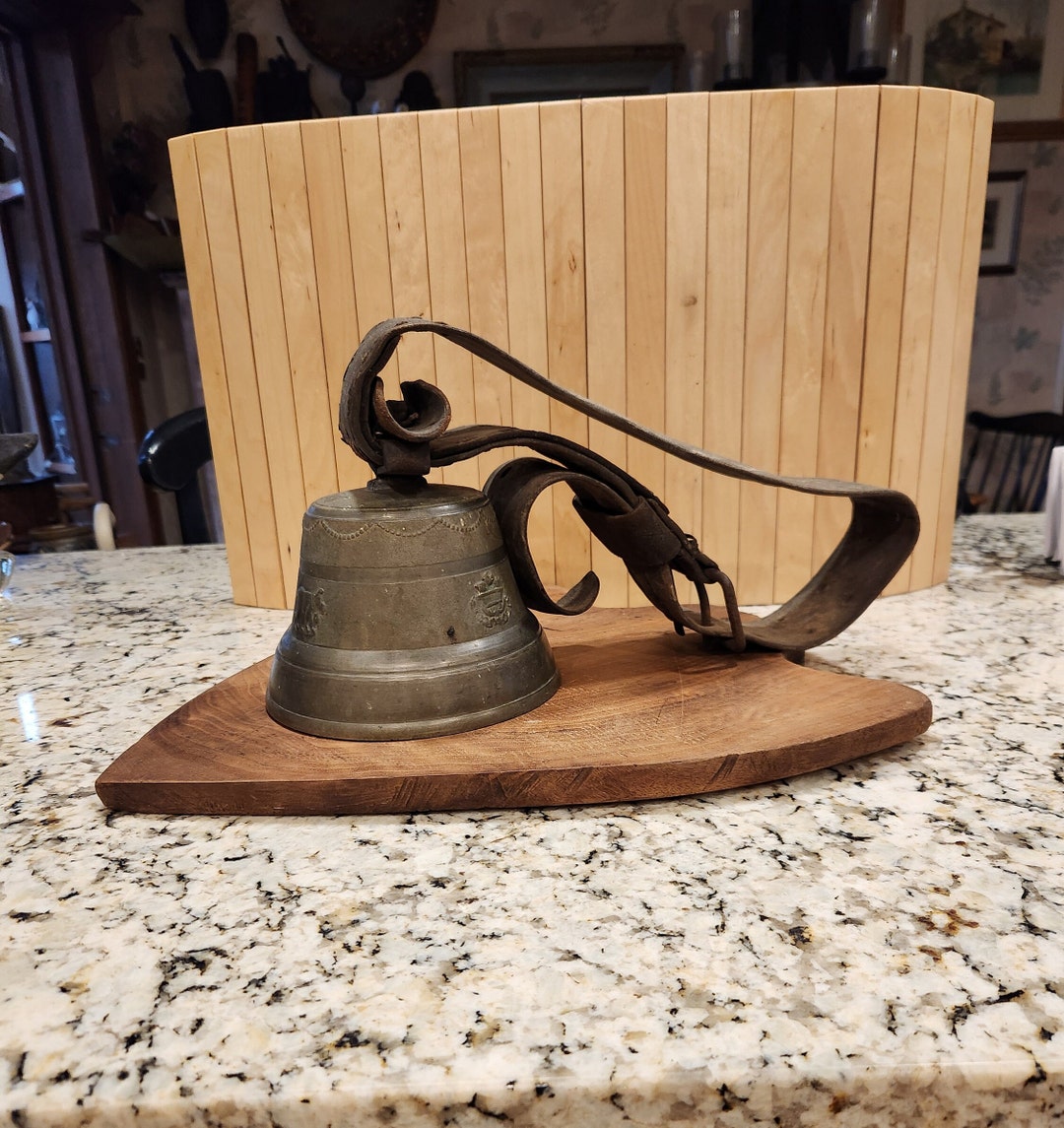 Large Antique Brass Swiss Cow Bell Primitive Antique - Etsy