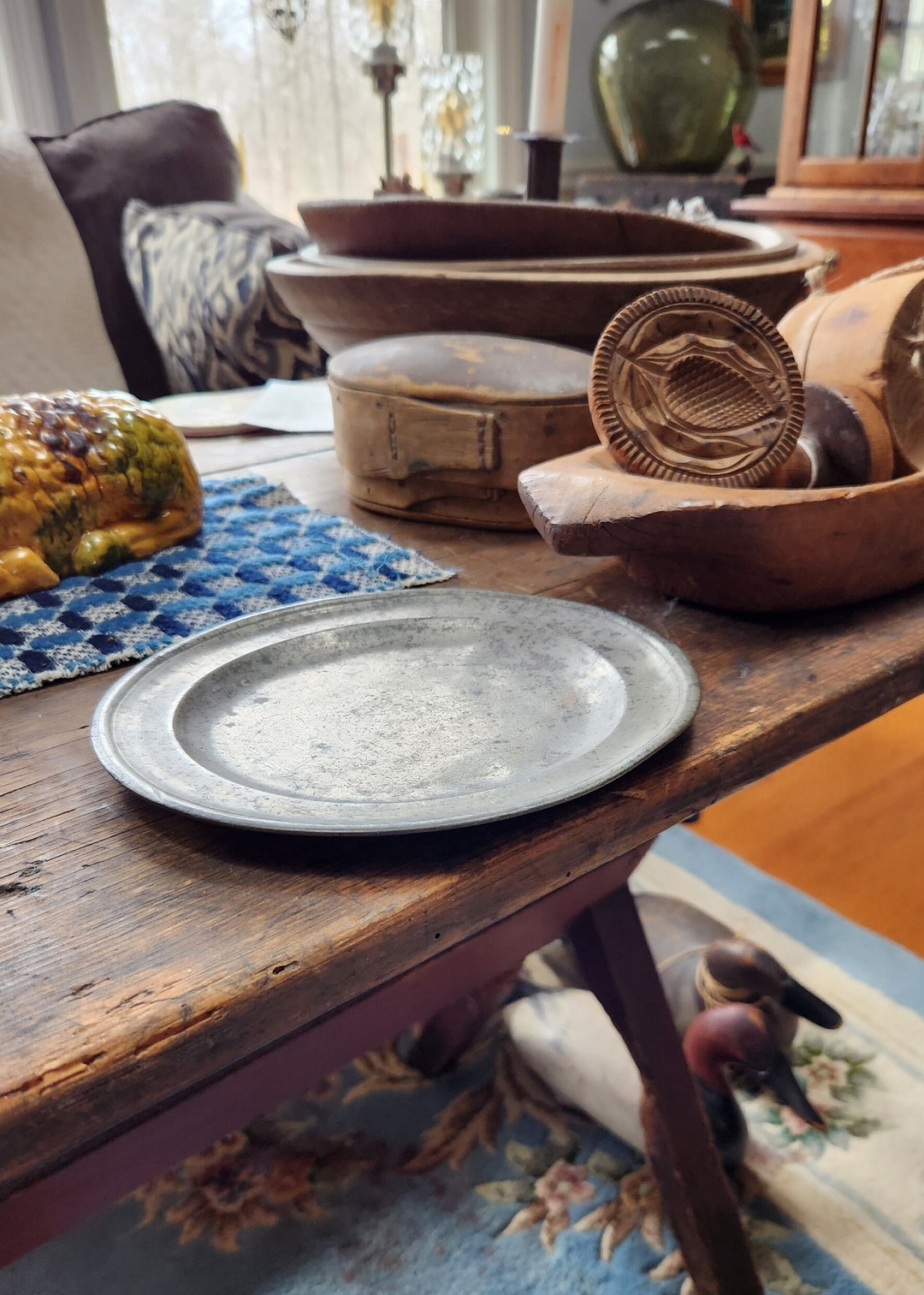 8 Inch Diameter Samuel Ellis London Marked Antique Pewter Plate ...