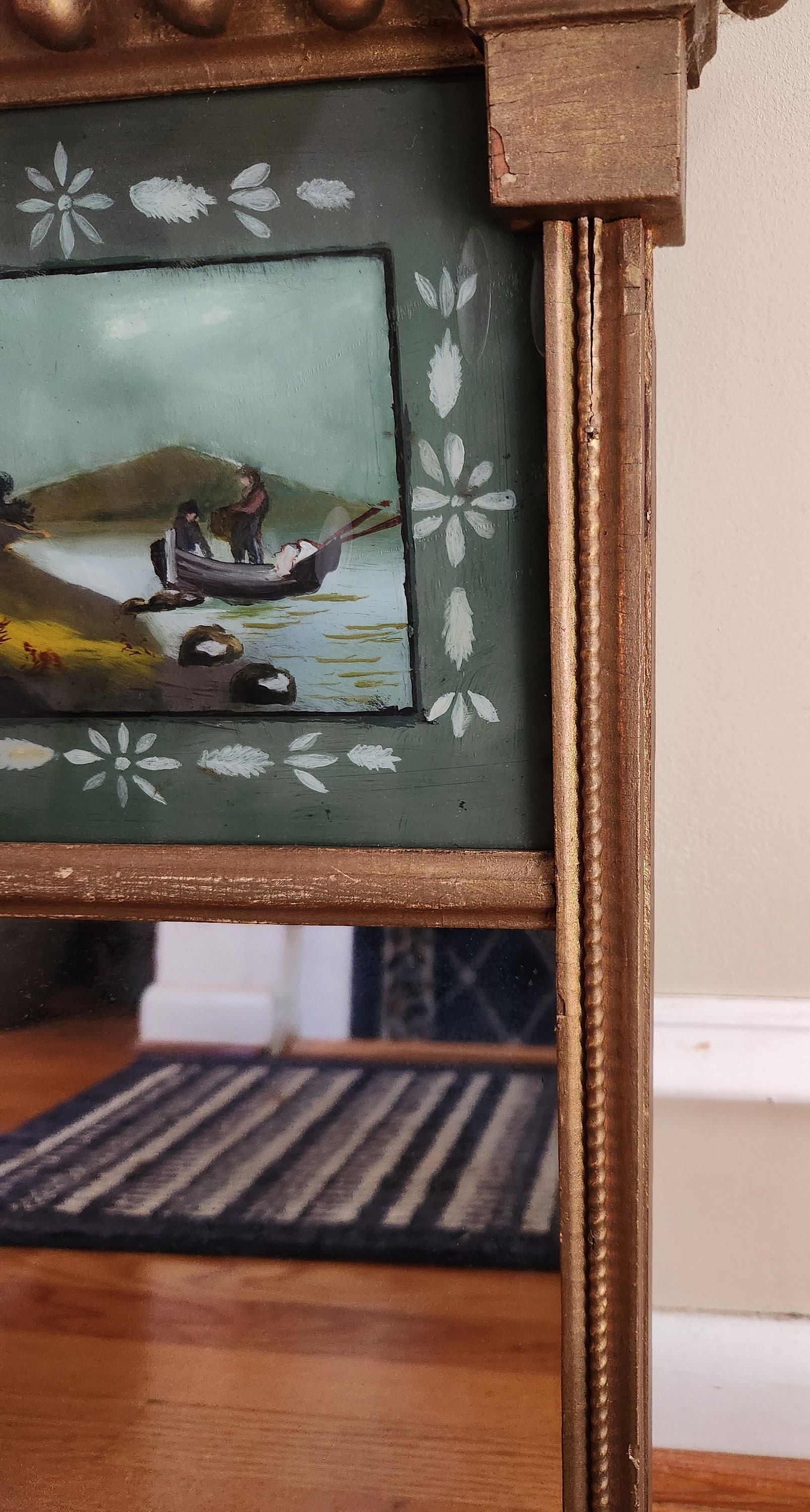 Antique Federal Reverse-painted Mirror Primitive Antique - Etsy