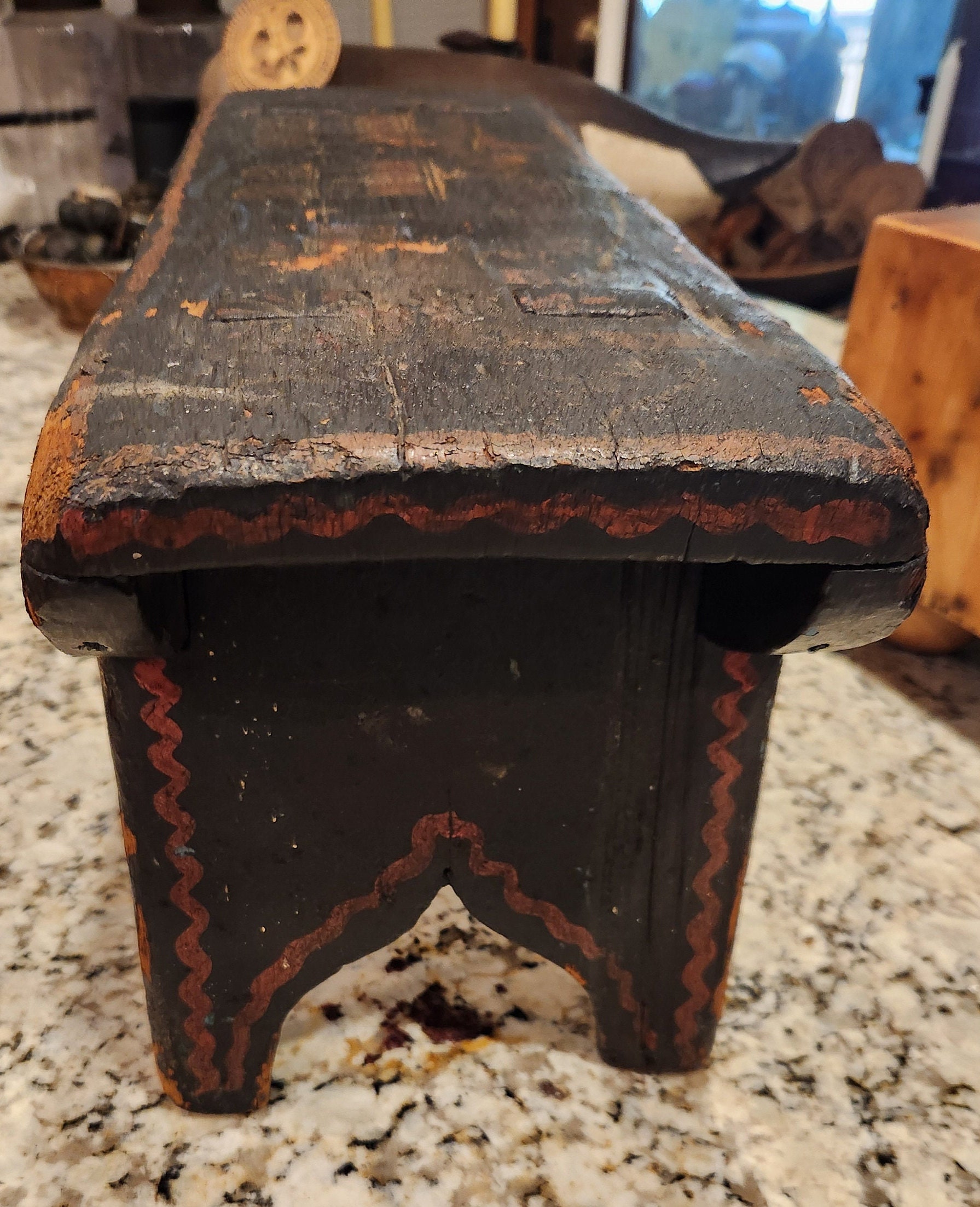 Early Folk Art Circus Painted Cricket Bench Stool Primitive Antique - Etsy