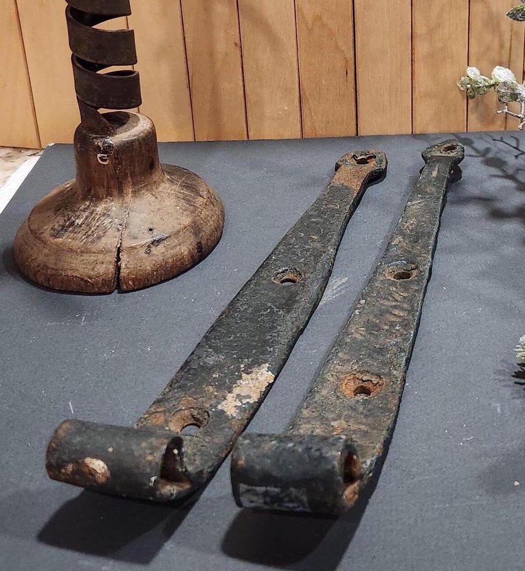 Antique Small Pair Green Painted Hinges Primitive Antique - Etsy