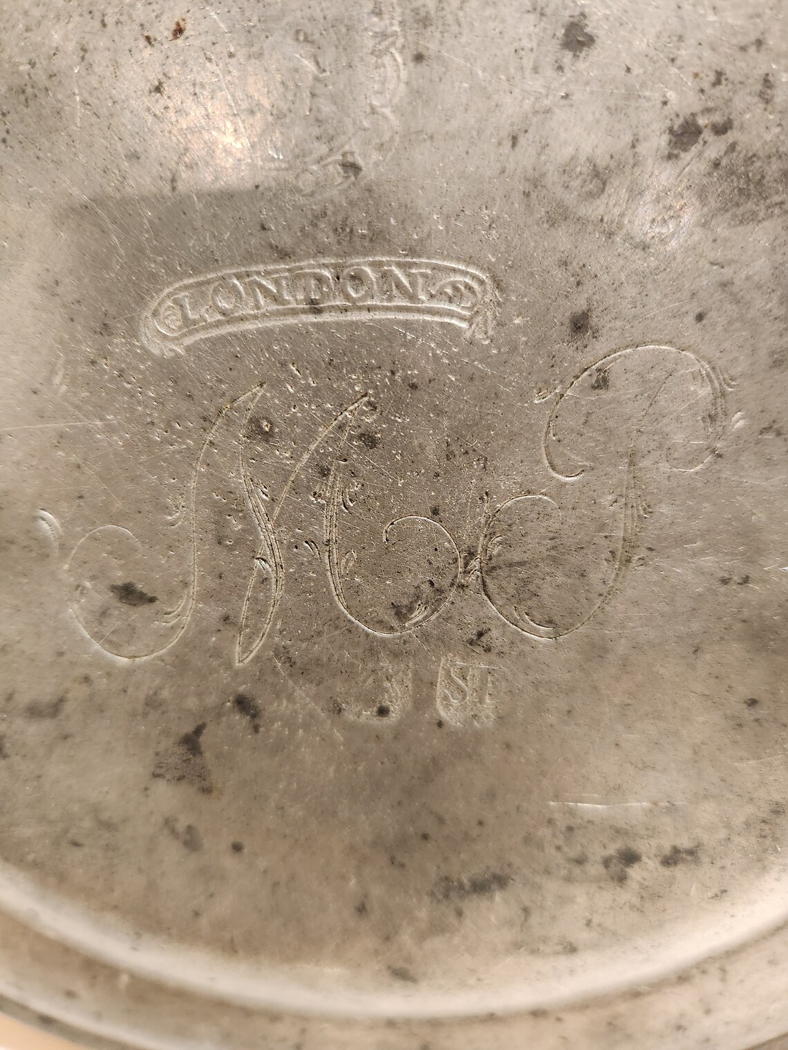 8 Inch Diameter Samuel Ellis London Marked Antique Pewter Plate ...