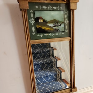 Antique Federal Reverse-painted Mirror Primitive Antique - Etsy