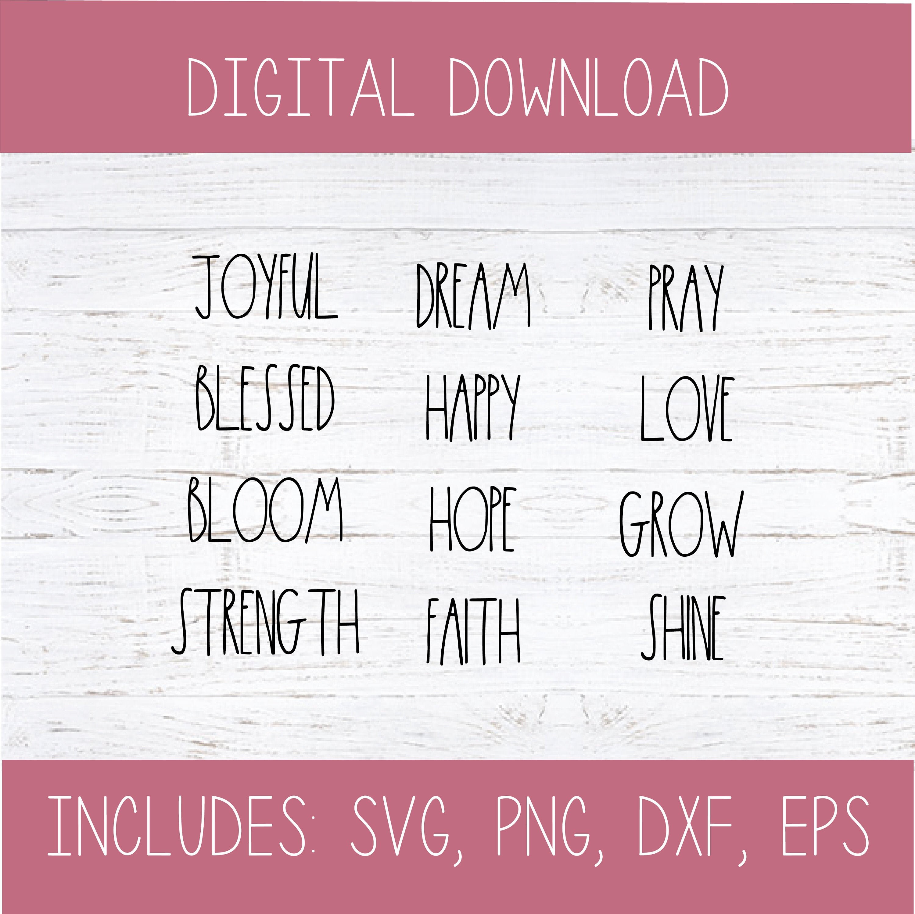 RAE DUNN Inspired Inspirational Words SVG Silhouette Cameo - Etsy