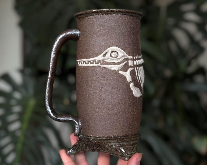 30 Oz Handmade Pottery Dark Ichthyosaur Ichthyosauria Ichthyosaurus ...