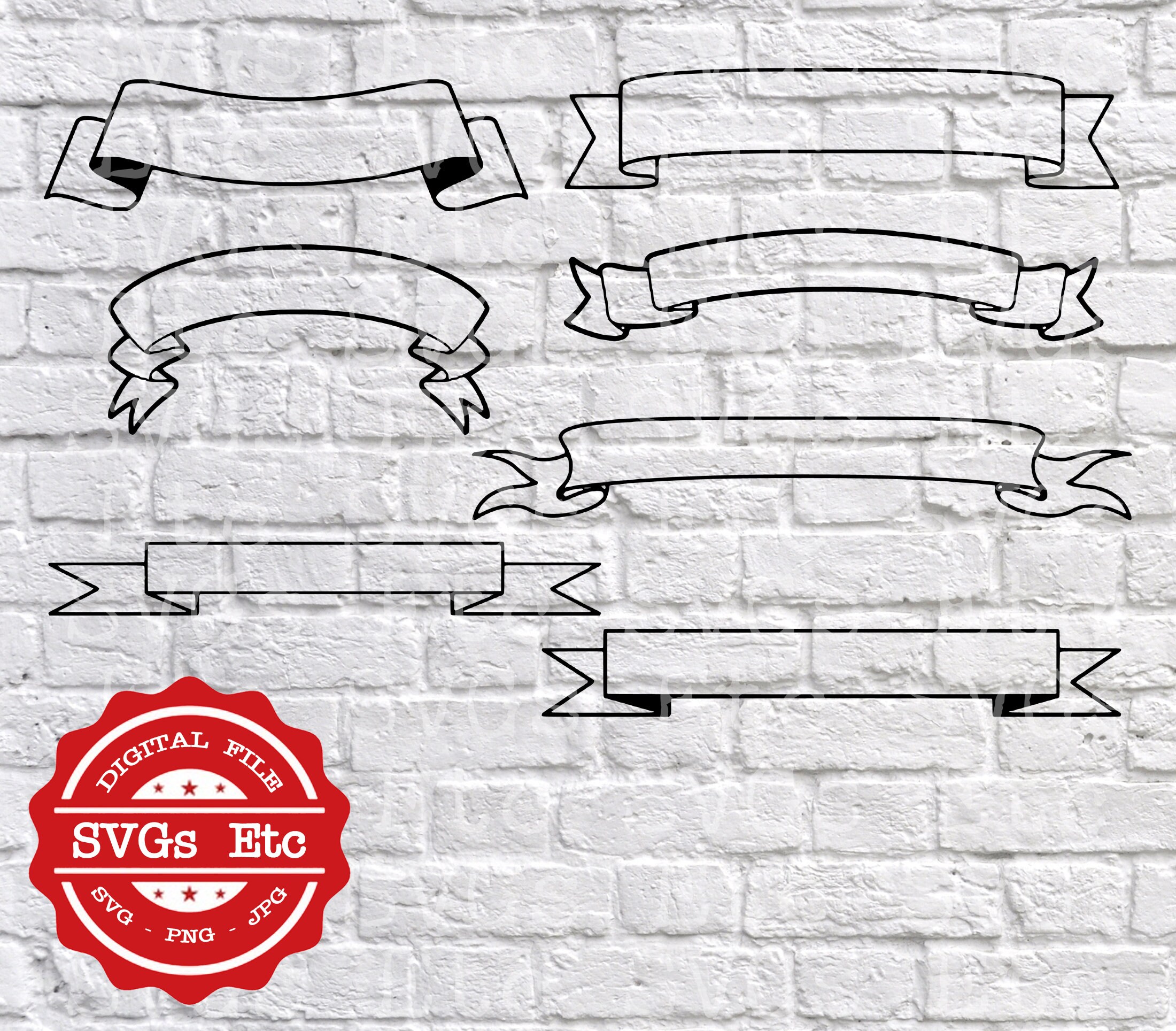 Scrolls Vector Graphic Design Elements SVG PNG JPG | Etsy