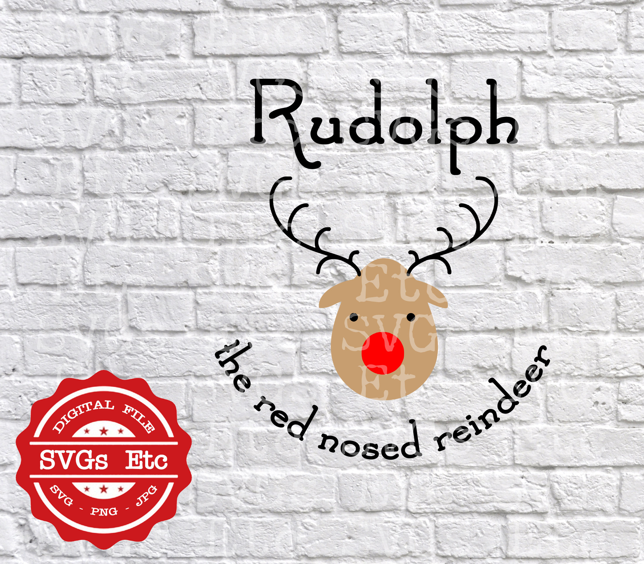 Rudolph the Red Nosed Reindeer Christmas SVG PNG JPG - Etsy