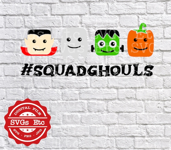 Squad Ghouls Halloween Design Elements SVG PNG JPG - Etsy