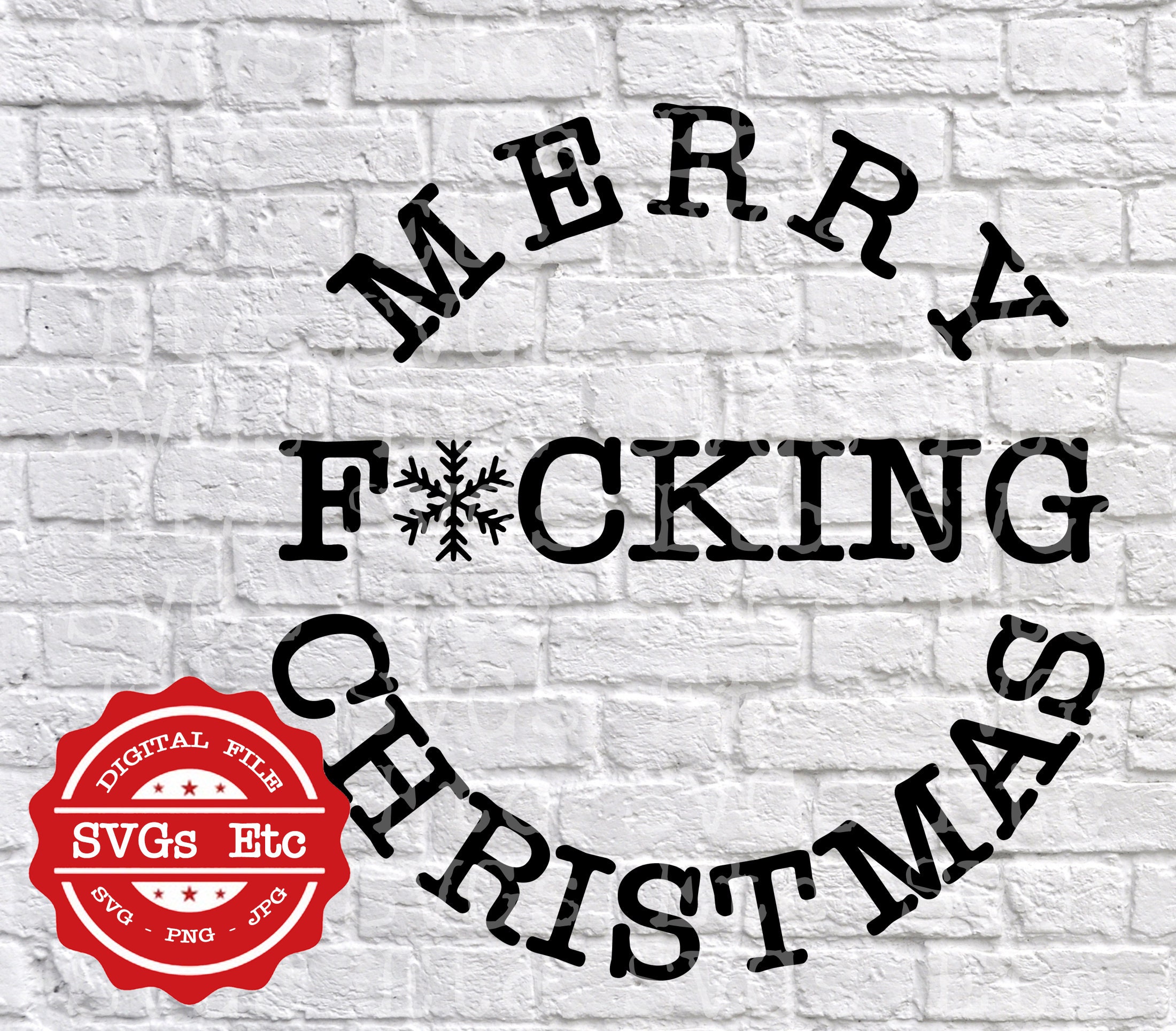 Merry Fucking Christmas Xmas Svg Png Digital Etsy