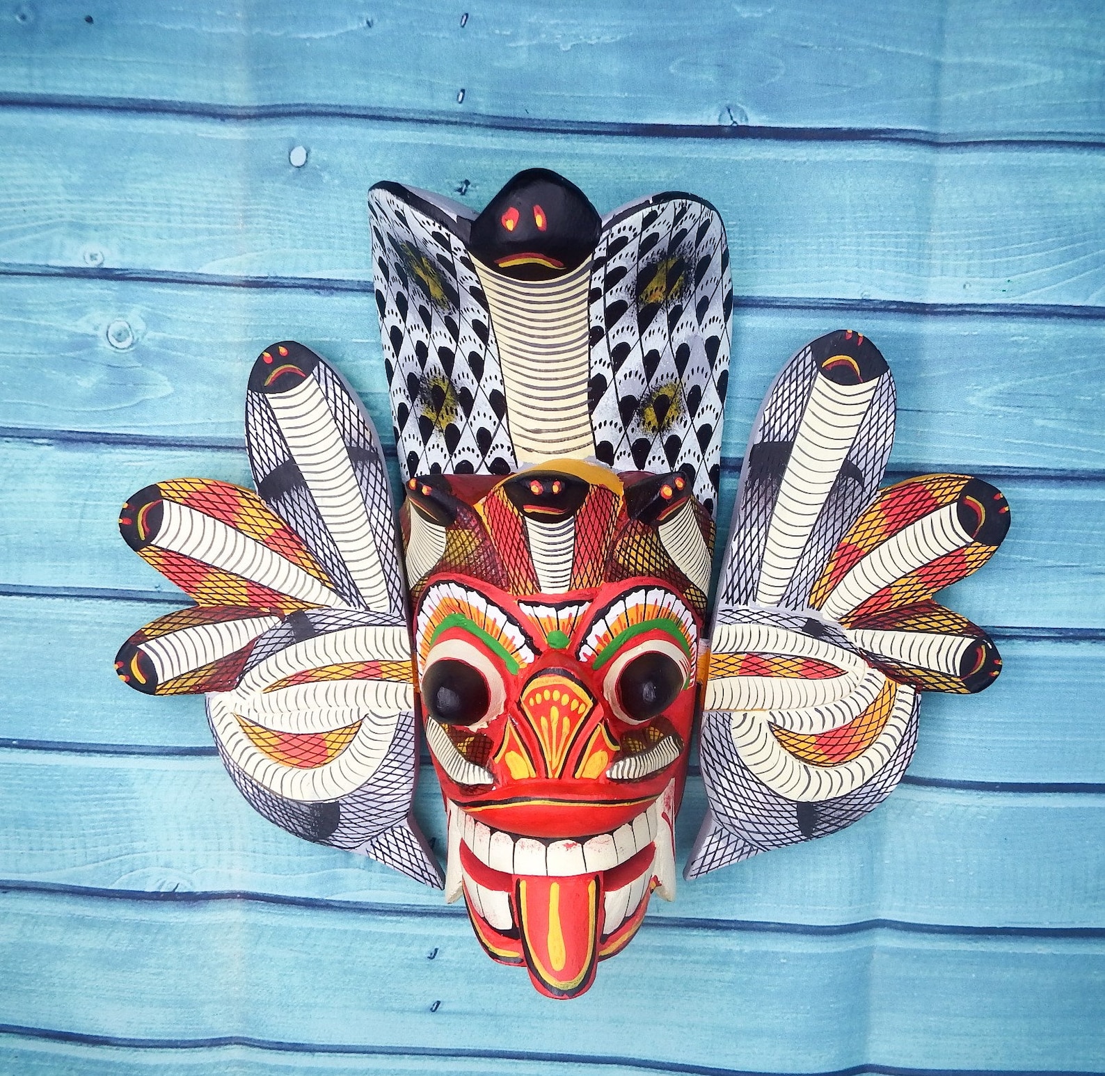 Stunning Hand Carved and Painted African Tribal Tiki Cobra | Etsy