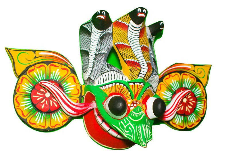 Sri Lankan Handmade Wood Wall Hanging Traditional Mask | Etsy