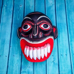 8 Authentic Sri Lankan Ceremony Fork Play Wooden Mask - Etsy