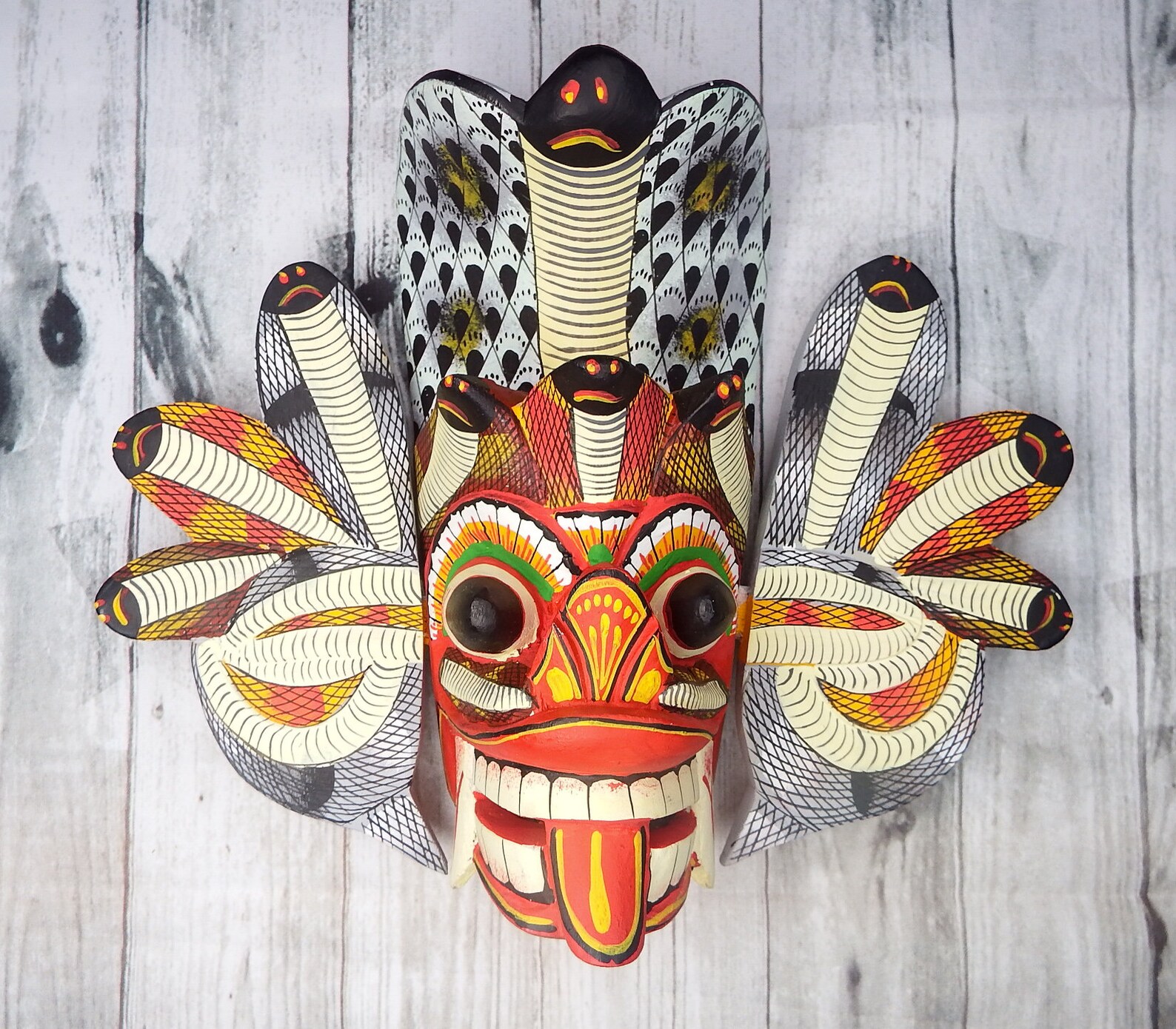 Stunning Hand Carved and Painted African Tribal Tiki Cobra | Etsy
