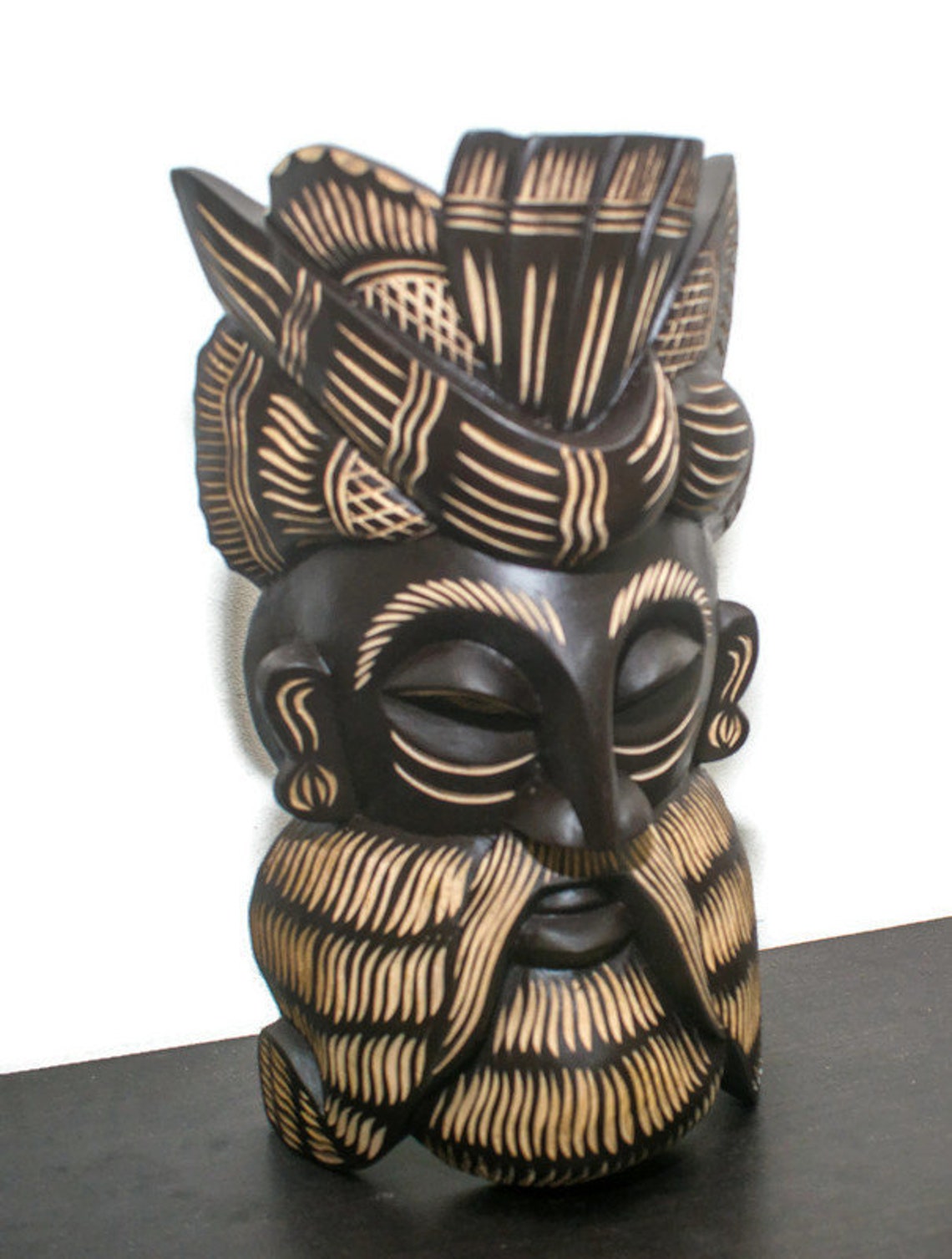 Asian Handmade Traditional Detailed Wood Carving Mask 12 | Etsy