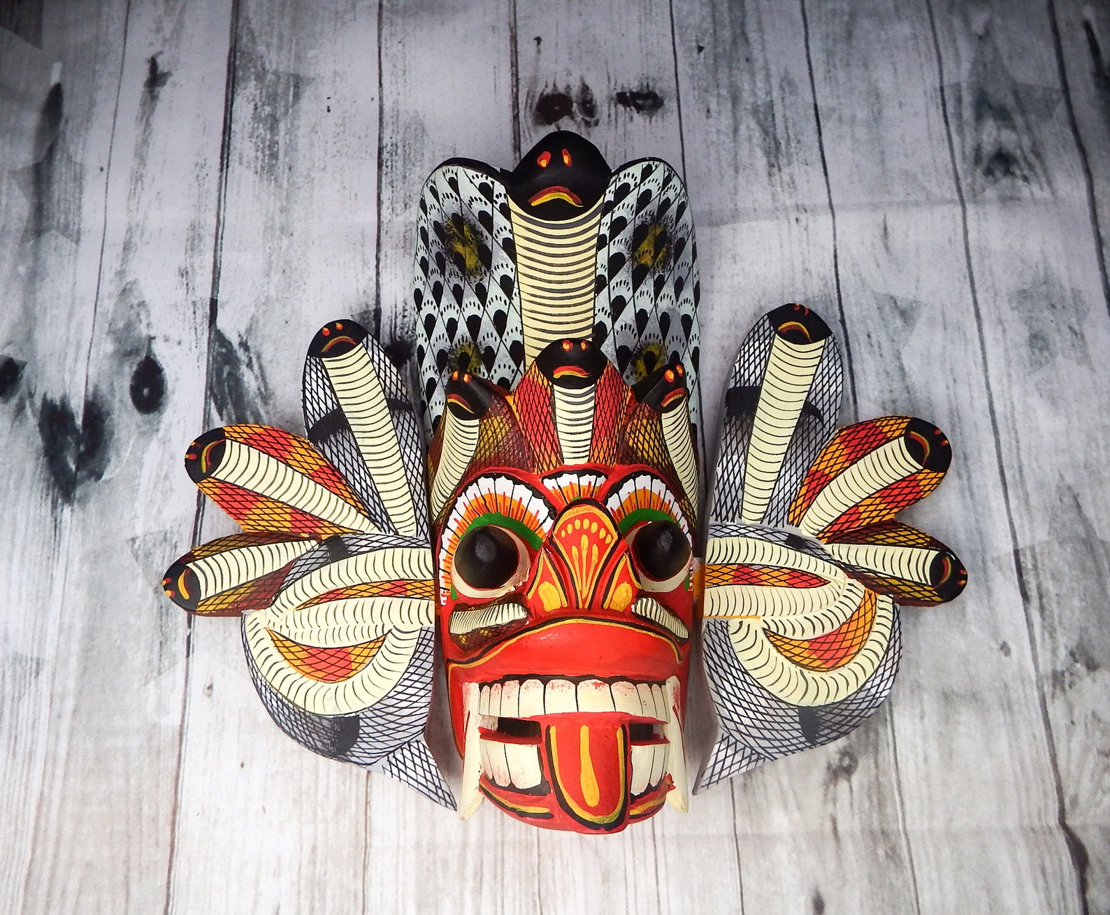 Stunning Hand Carved and Painted African Tribal Tiki Cobra | Etsy