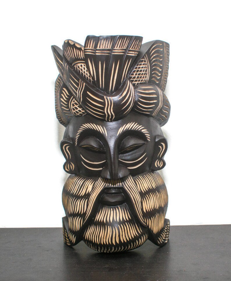 Asian Handmade Traditional Detailed Wood Carving Mask 12 | Etsy