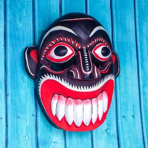 8 Authentic Sri Lankan Ceremony Fork Play Wooden Mask - Etsy