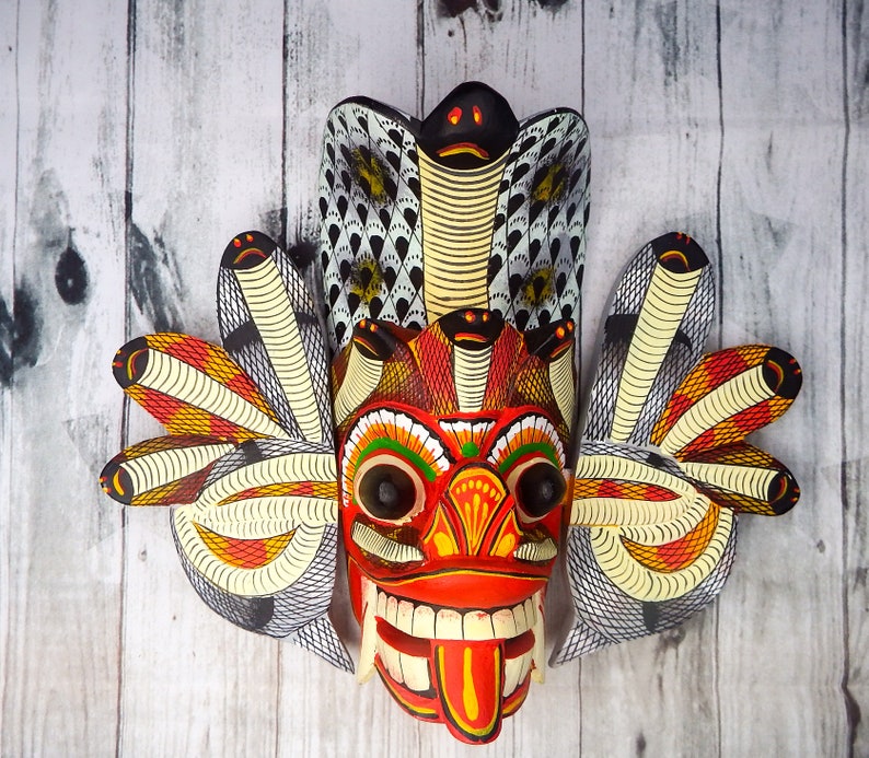 Stunning Hand Carved and Painted African Tribal Tiki Cobra | Etsy