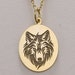 14k Gold Wolf Necklace , Personalized Wolf Pendant , Dainty Wolf ...