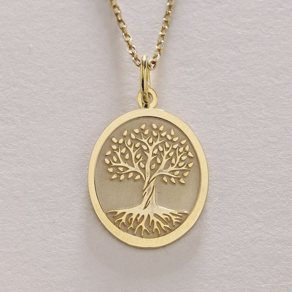 Gold Tree Pendant - Etsy