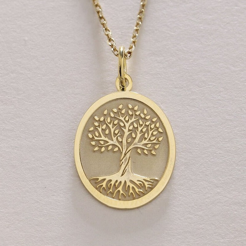 Gold Tree Pendant - Etsy
