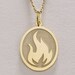 14k Gold Fire Necklace , Solid Gold Fire Symbol Pendant , Personalized ...