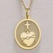 14k Gold Sacred Heart Necklace , Religious Sacred Heart Pendant ...
