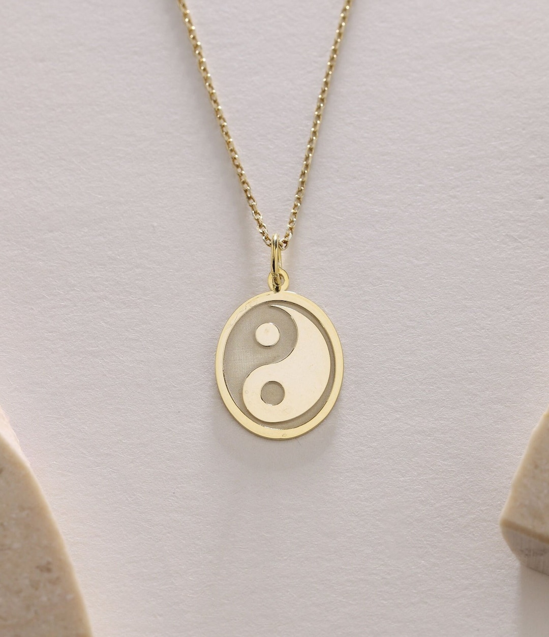 14K Gold Ying Yang Necklace , Religious Jewelry , Personalized Ying ...