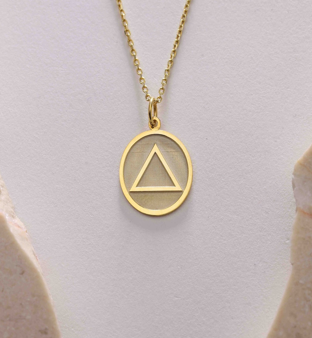 14k Solid Gold Fire Element Necklace , Personalized Gold Fire Element ...