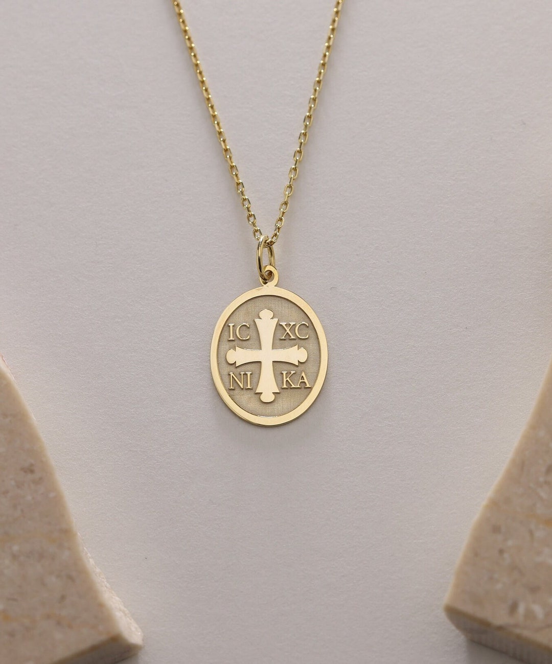 14k Gold Byzantine Cross Necklace, Personalized Byzantine Cross Pendant ...